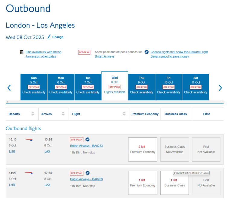 Booking a flight on BA with Avios – Flying Chris